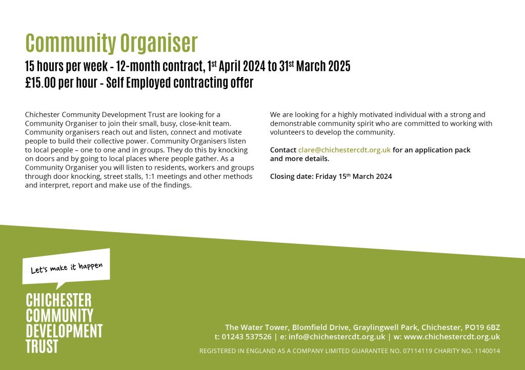 We are looking for a Community Organiser! – Chichester Community ...